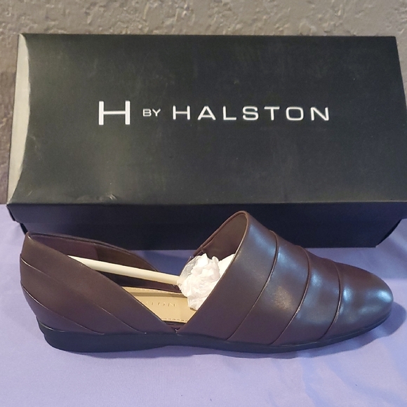 H by Halston | Shoes | H By Halston Brown Leather Loafers With Slipon ...